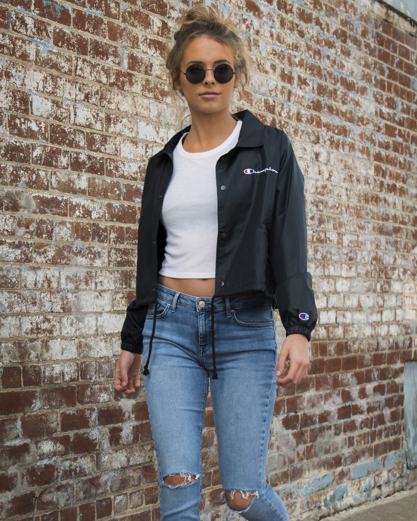 All Eyes On The Champion Cropped Coaches Jacket and Jersey Dress | The ...